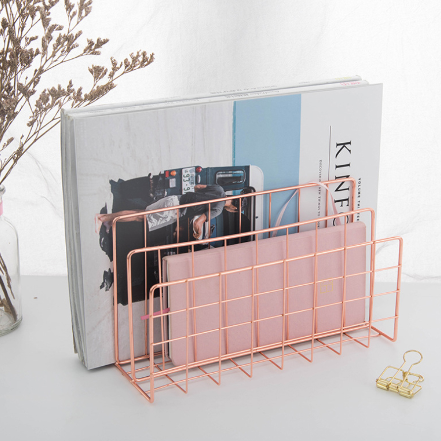Купить Подставка для бумаг вертикальная (4 отделения)-Rose Gold в ...